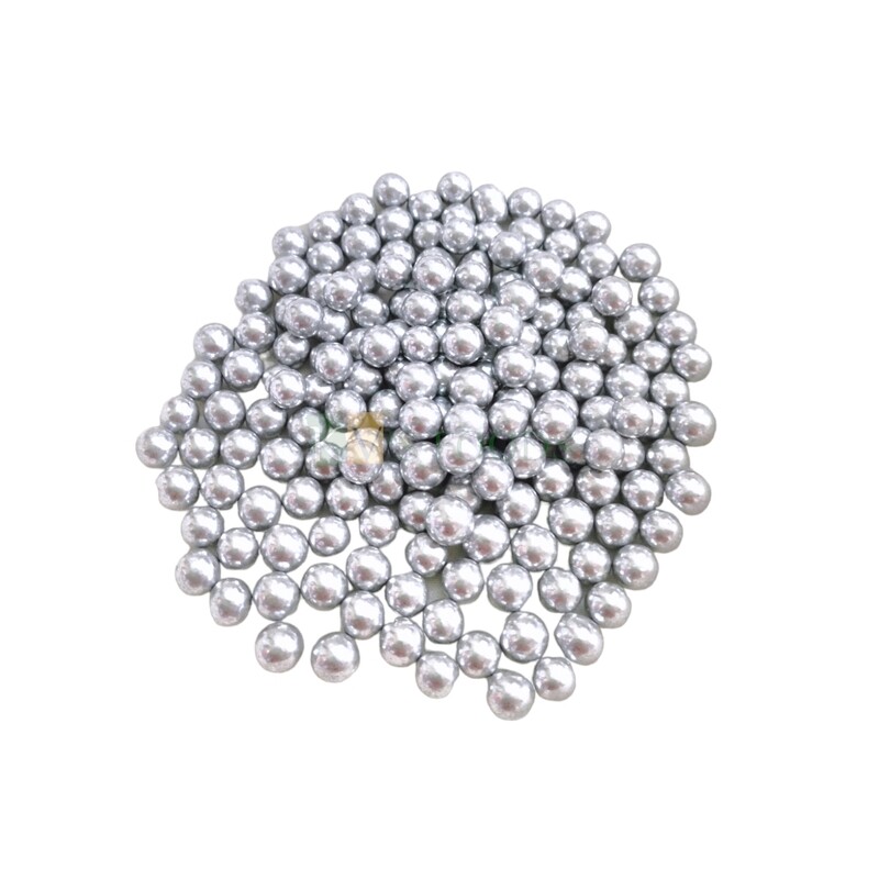 Metallic Silver Colour Pearl Shiny Medium Size Moti Sugar Balls, Circle ...