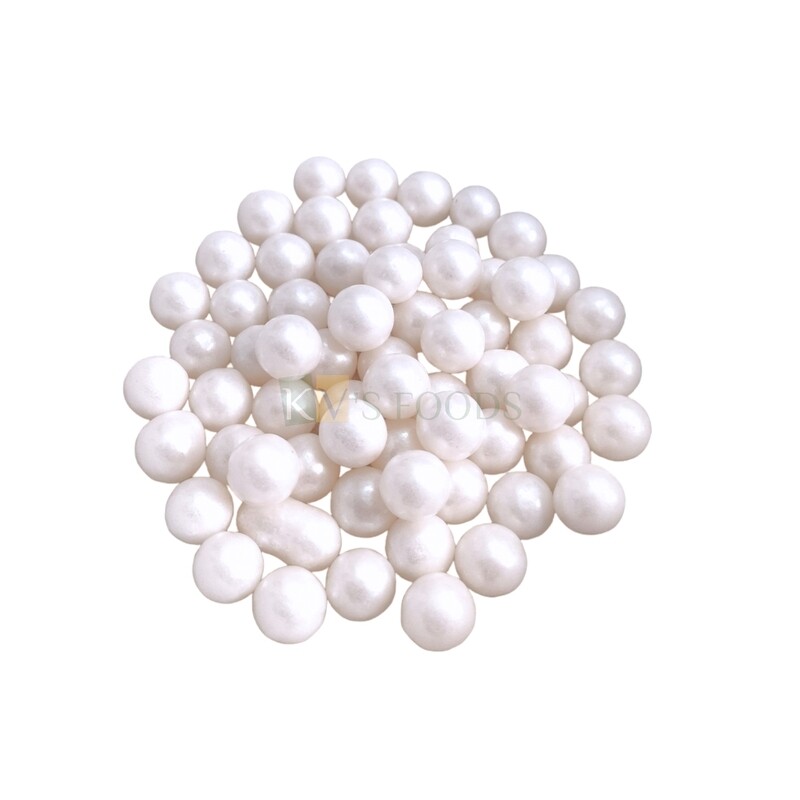 Metallic White Colour Pearl Shiny Large Size Moti Sugar Balls, Circle ...
