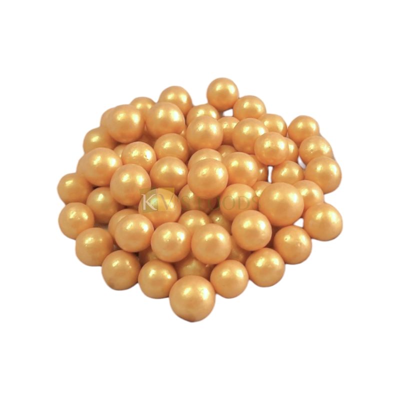 Metallic Golden Colour Pearl Shiny Big Size Moti Sugar Balls, Circle ...
