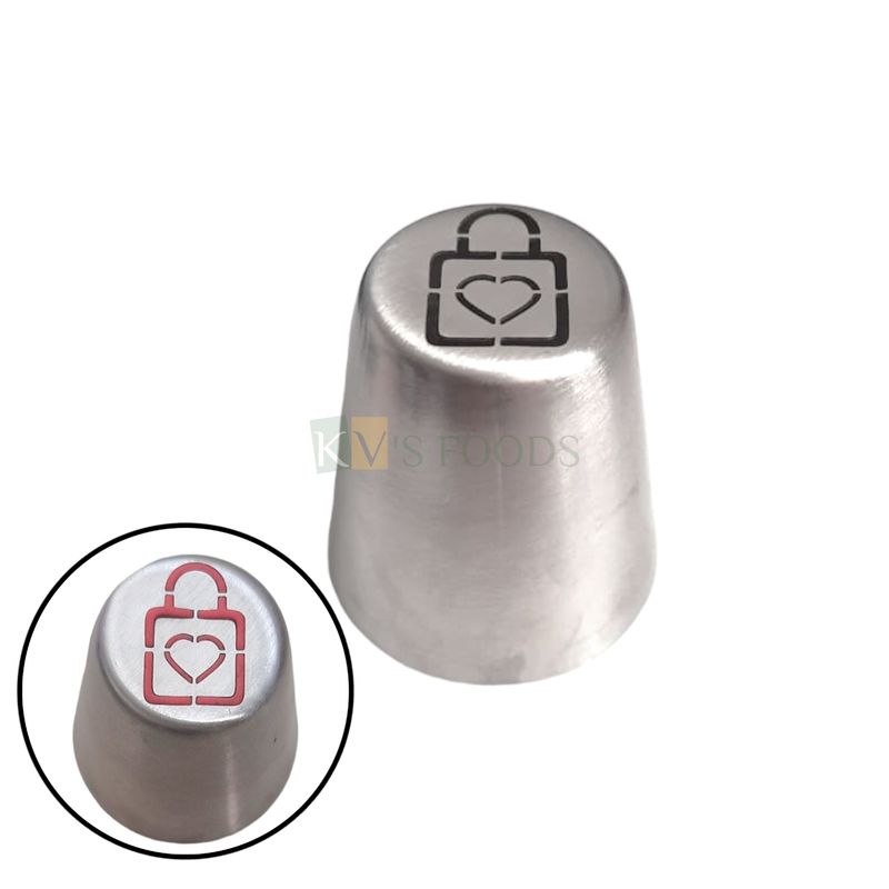 1 PC Stainless Steel Big Russian Heart Lock Shape Icing Piping Cake ...