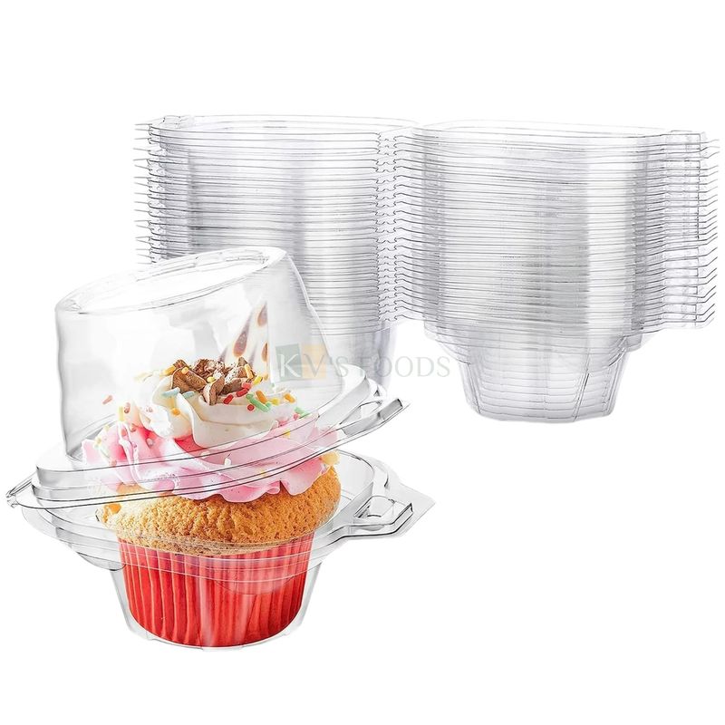 5PC 1 Cavity Clear Plastic Blister Cupcake Containers with Deep Dome ...