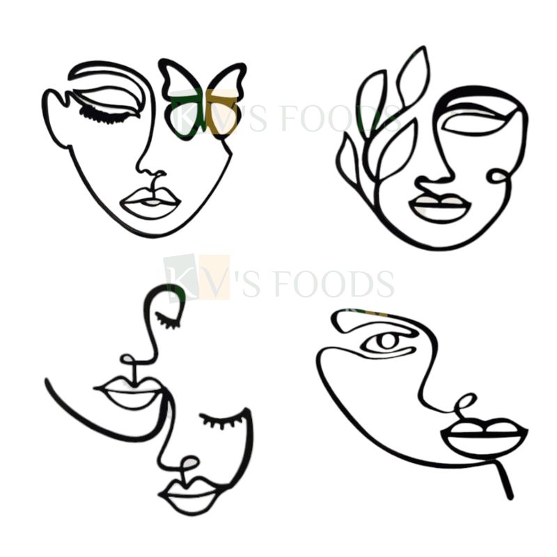 1PC Black Acrylic Beautiful Girl Leaves Design On Face Without Stick ...