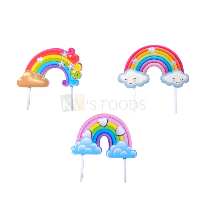 1PC Acrylic Multicoloured Double-Sided Rainbow Clouds Hearts Stars ...