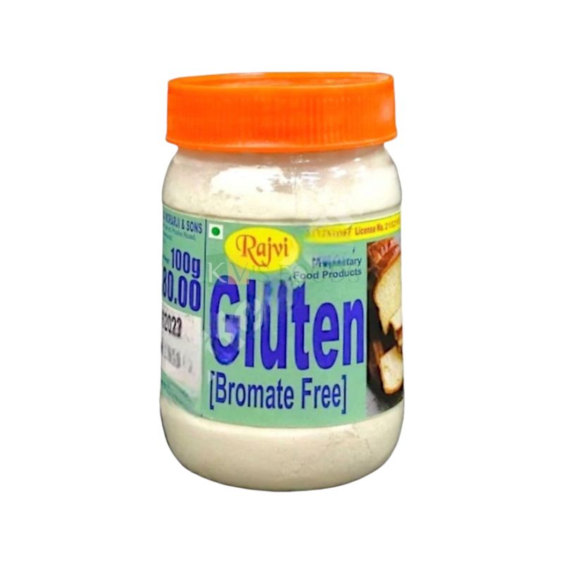 1 PC Rajvi Gluten (Bromate Free) 100 Grams, Veg Gluten for making Breads