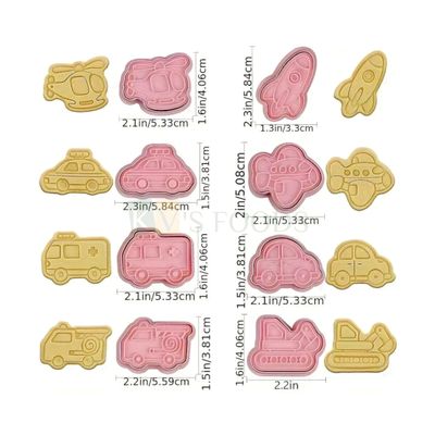 8 PCS Pink JCB, Ambulance, Car, Jet, Airplane, Aeroplane, Helicopter ...