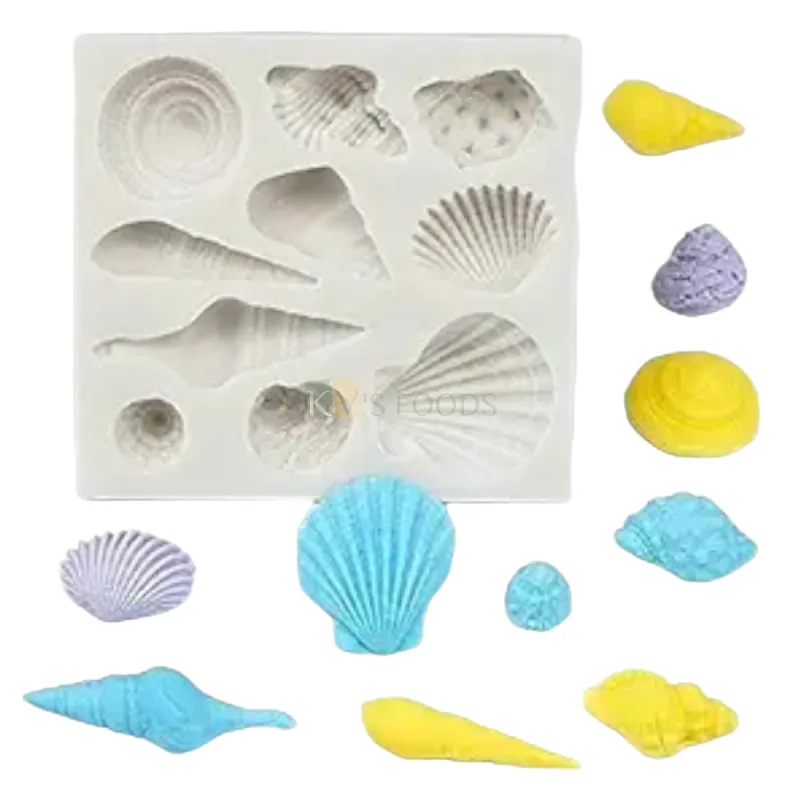 1 PC Sea Shell Chocolate Fondant Mould 10 Cavity, Sea Ocean Underwater ...