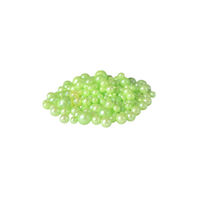 Light Green Colour Pearl Shiny Mixed Size Moti Sugar Balls, Circle ...