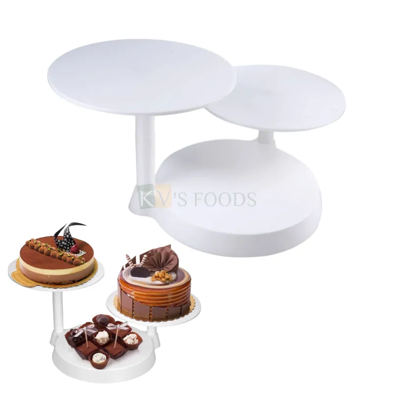 1 PC 3 Tiers Cake Display Stand Dessert Cupcake Holders, Round 3 Plates ...