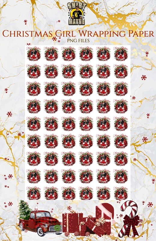 Christmas Girl: Wrapping Paper PNG File
