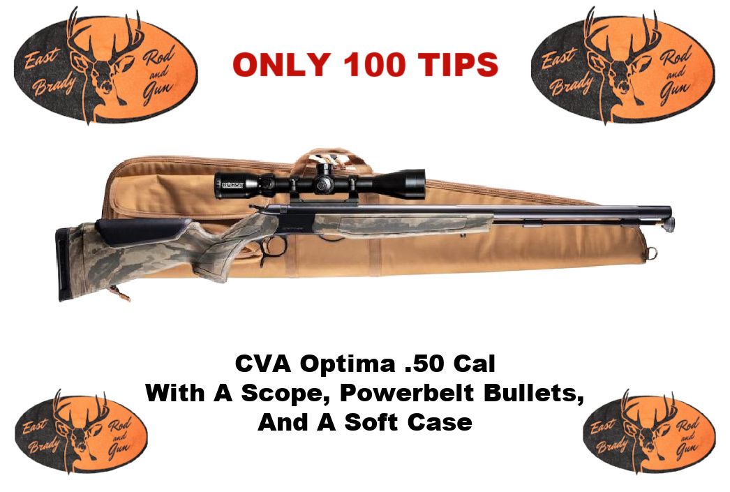 CVA Optima .50 Cal With A Scope, Powerbelt Bullets, And A Soft Case