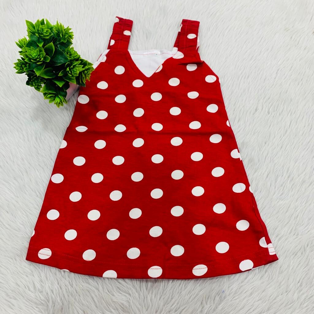 Red White Dots Frock (6 Months-12 Months)