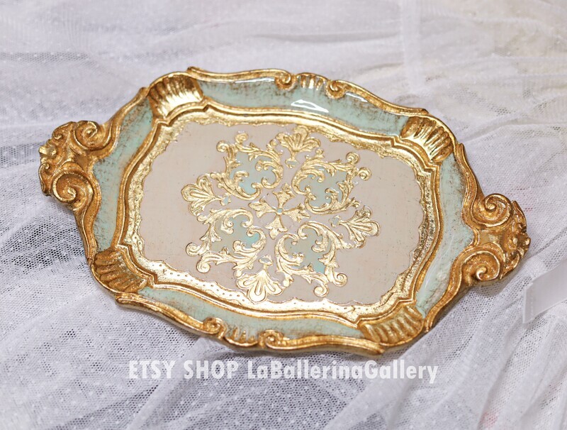 Florentine tray rectangle tea for one Made to order