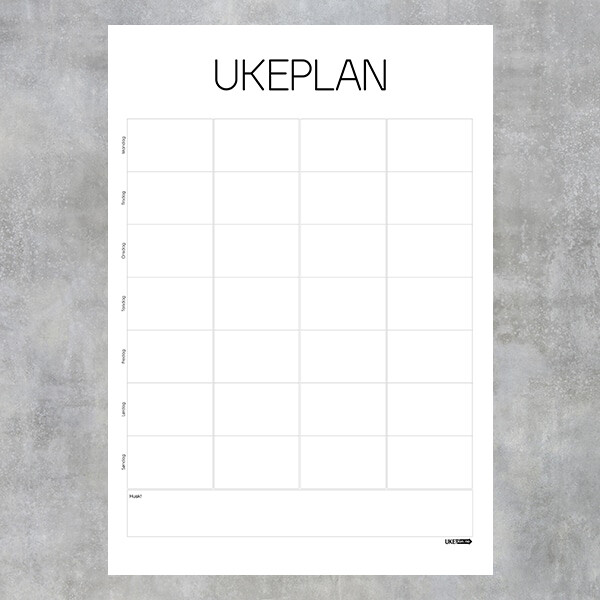Pleksiglass Ukeplan 70X100 cm