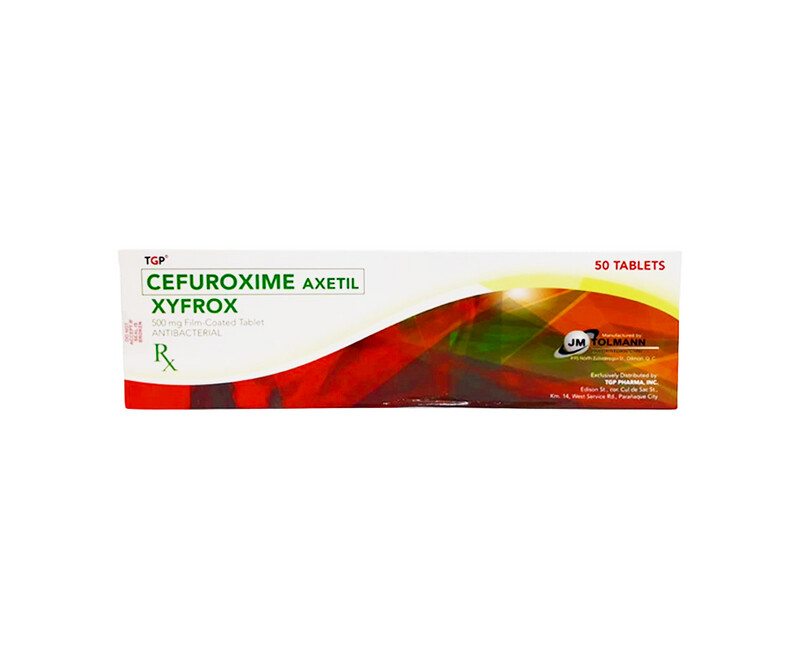 TGP Xyfrox Cefuroxime Axetil 500mg Film-Coated 50 Tablets Antibacterial