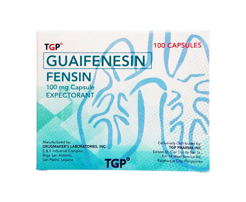 TGP Guaifenesin Fensin 100mg 100 Capsules Expectorant