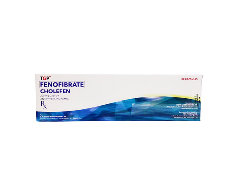 TGP Fenofibrate Cholefen 200mg 20 Capsules Antihyperlipidaemic