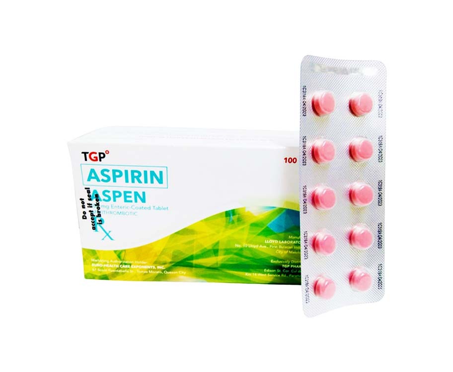 TGP Aspirin Aspen 100mg Enteric-Coated 100 Tablets Antithrombotic