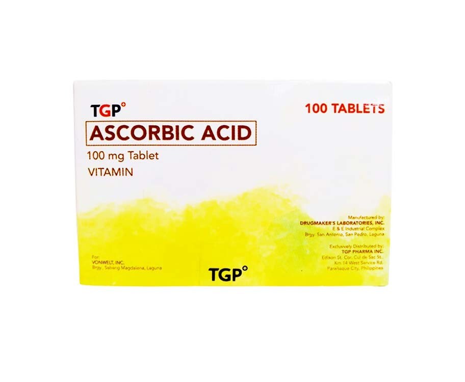 TGP Ascorbic Acid 100mg 100 Tablets