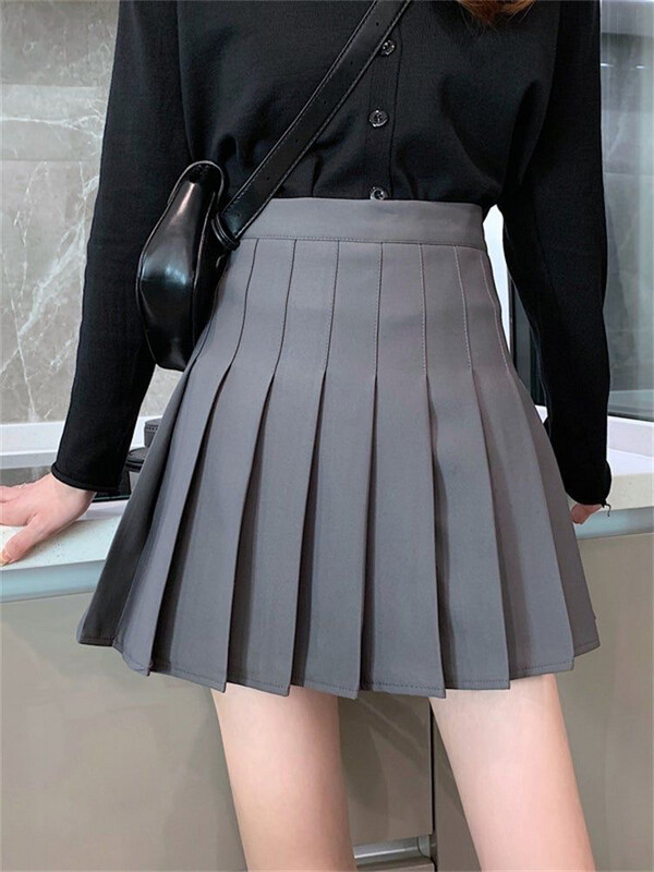 Grey Pleated Skirt