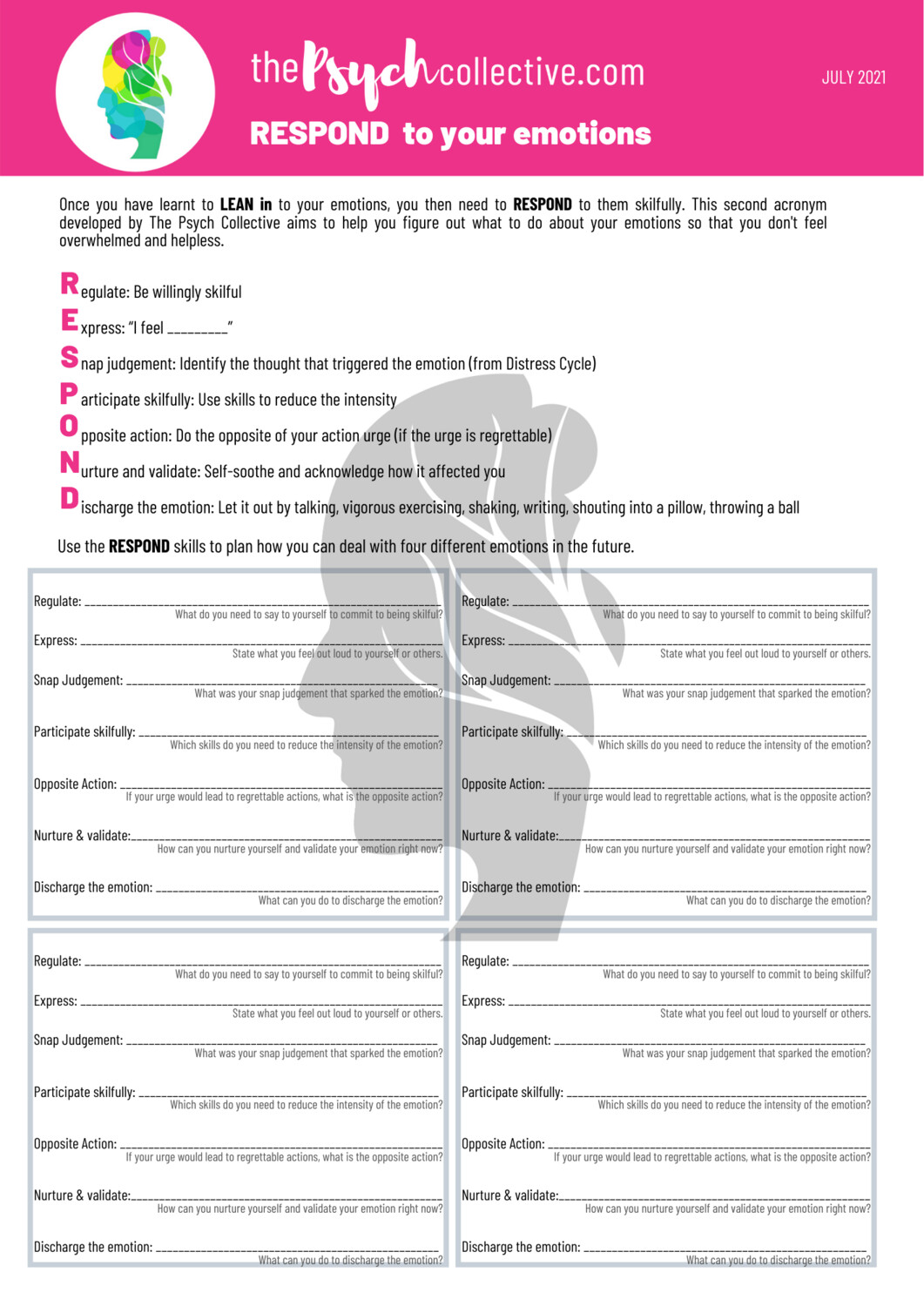 RESPOND to you emotions