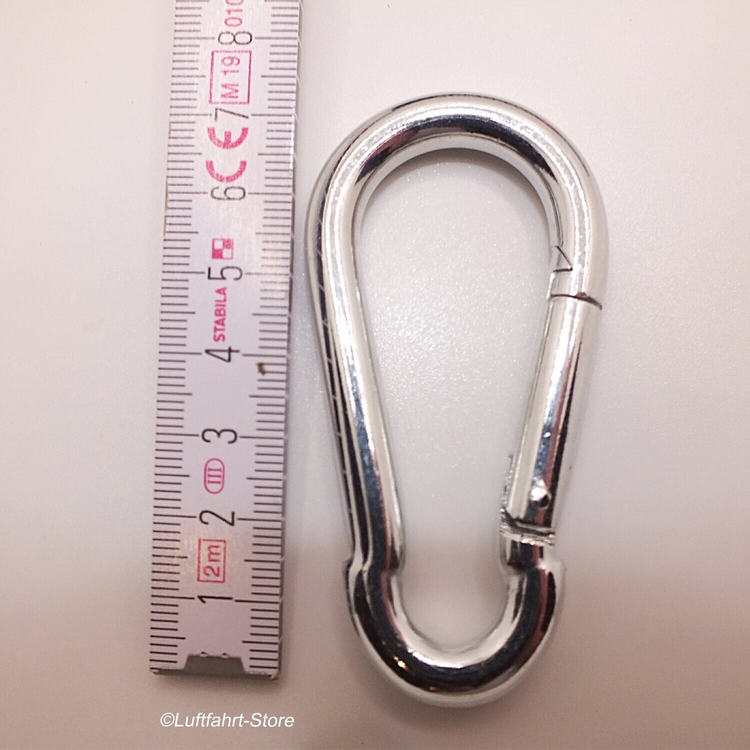 Karabinerhaken 80 x 40 x 8 mm, Stahl DIN 5299 C, Feuerwehr- karabiner