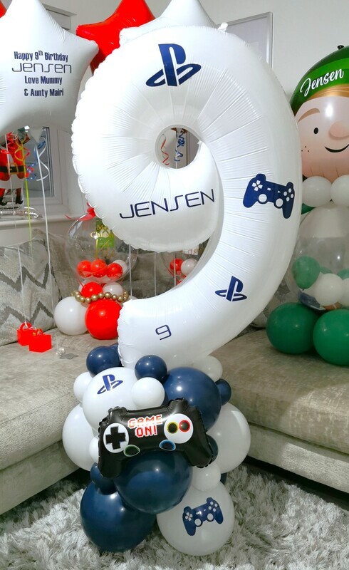PlayStation Gaming Number Balloon Column