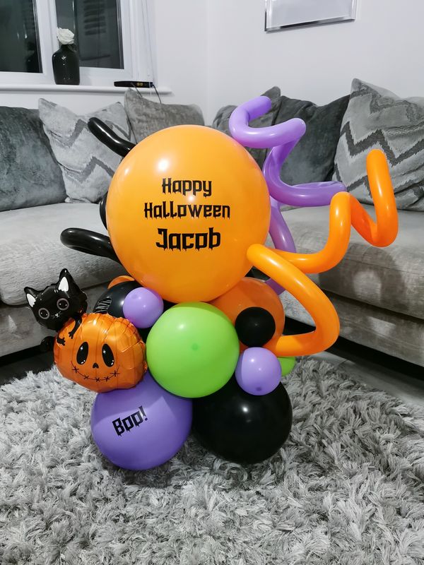 Personalised Halloween Balloon Stack Sweet-Filled Surprise Boxed ...