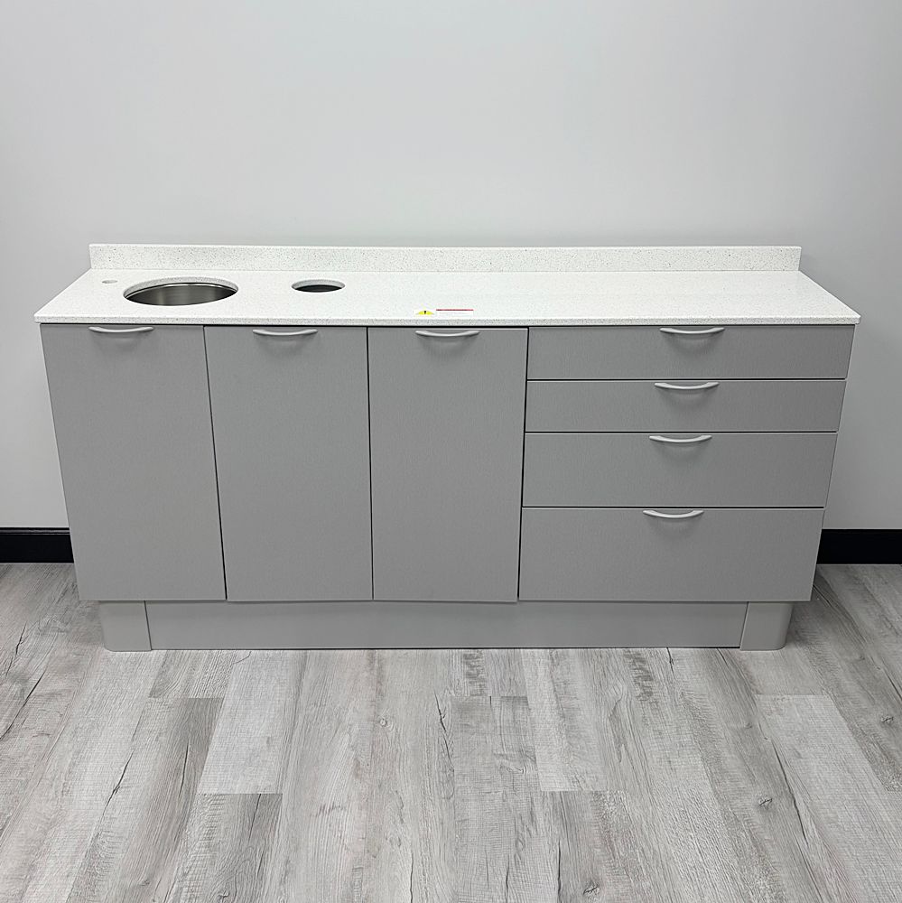 ADEC 593 Inspire Series (71"L) Side Dental Cabinet w/ Left Side Sink ...