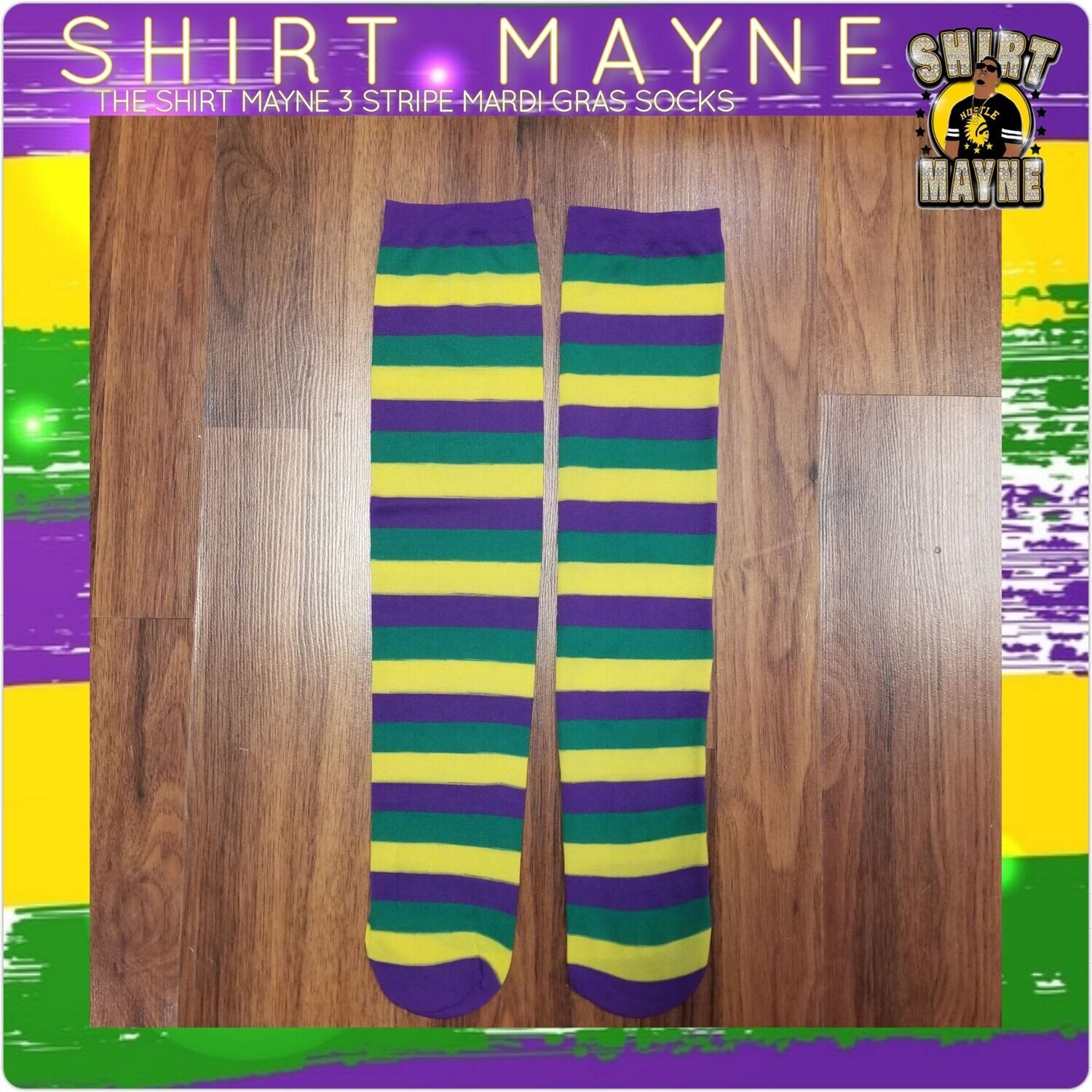 The Shirt Mayne 3 Stripe Mardi Gras Socks