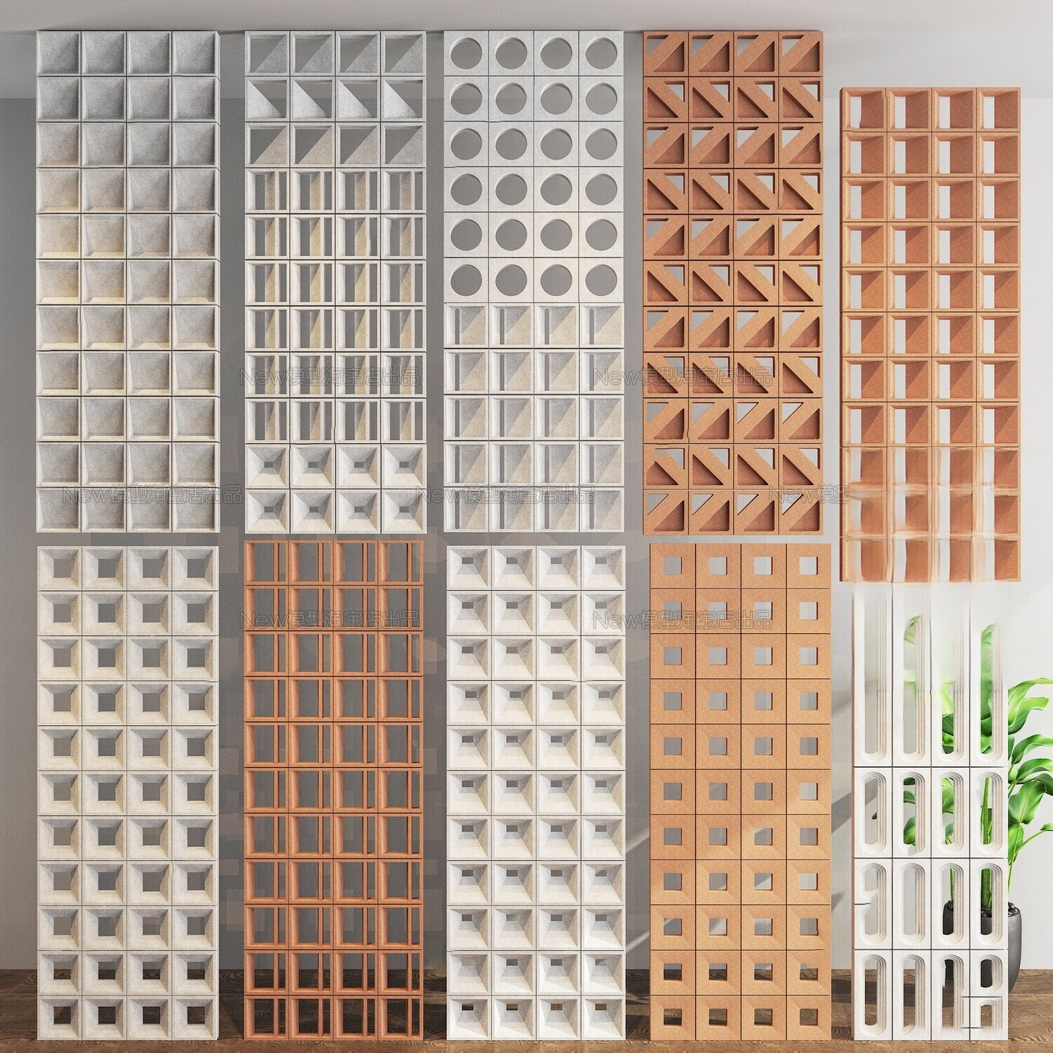 Full collection decorative partitions 3D Models vol.05