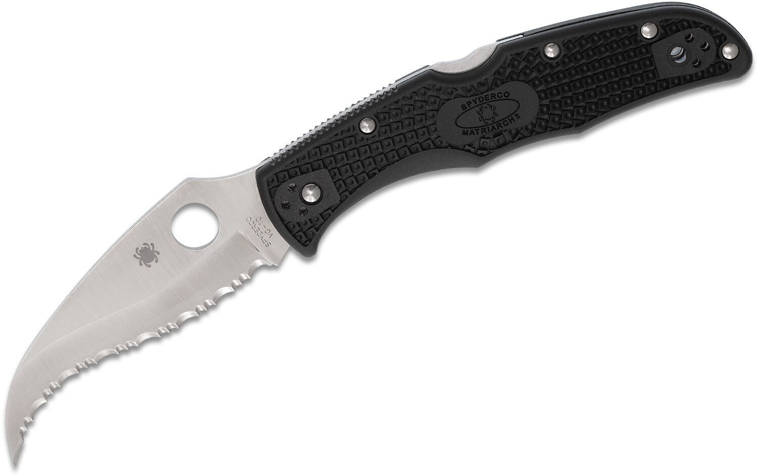 Spyderco Matriarch 2 3.55" Lockback Knife / Black FRN / Satin Full ...