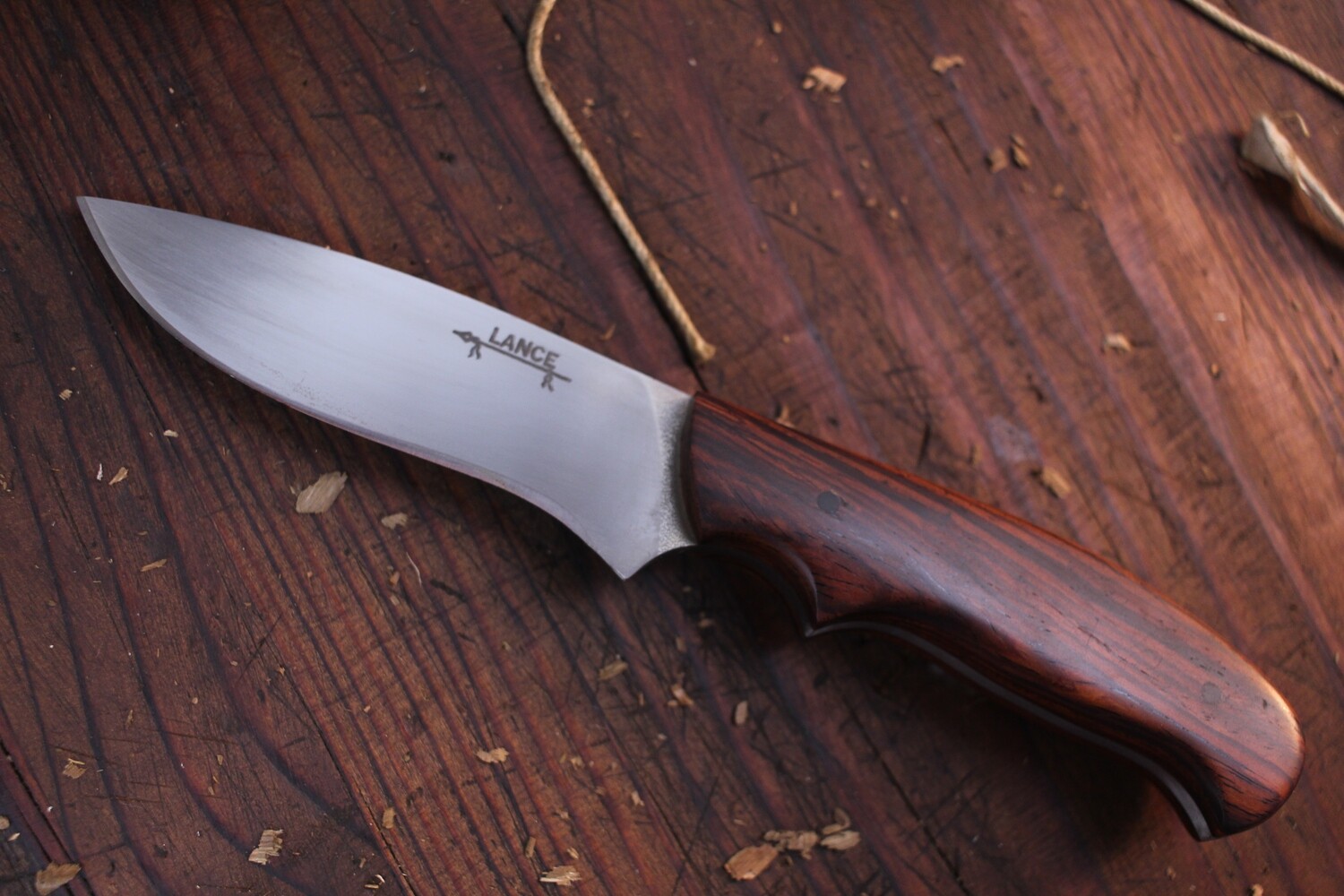 Lucas Lance 3.75" Drop Point Skinner / Cocobolo / Satin Nitro V