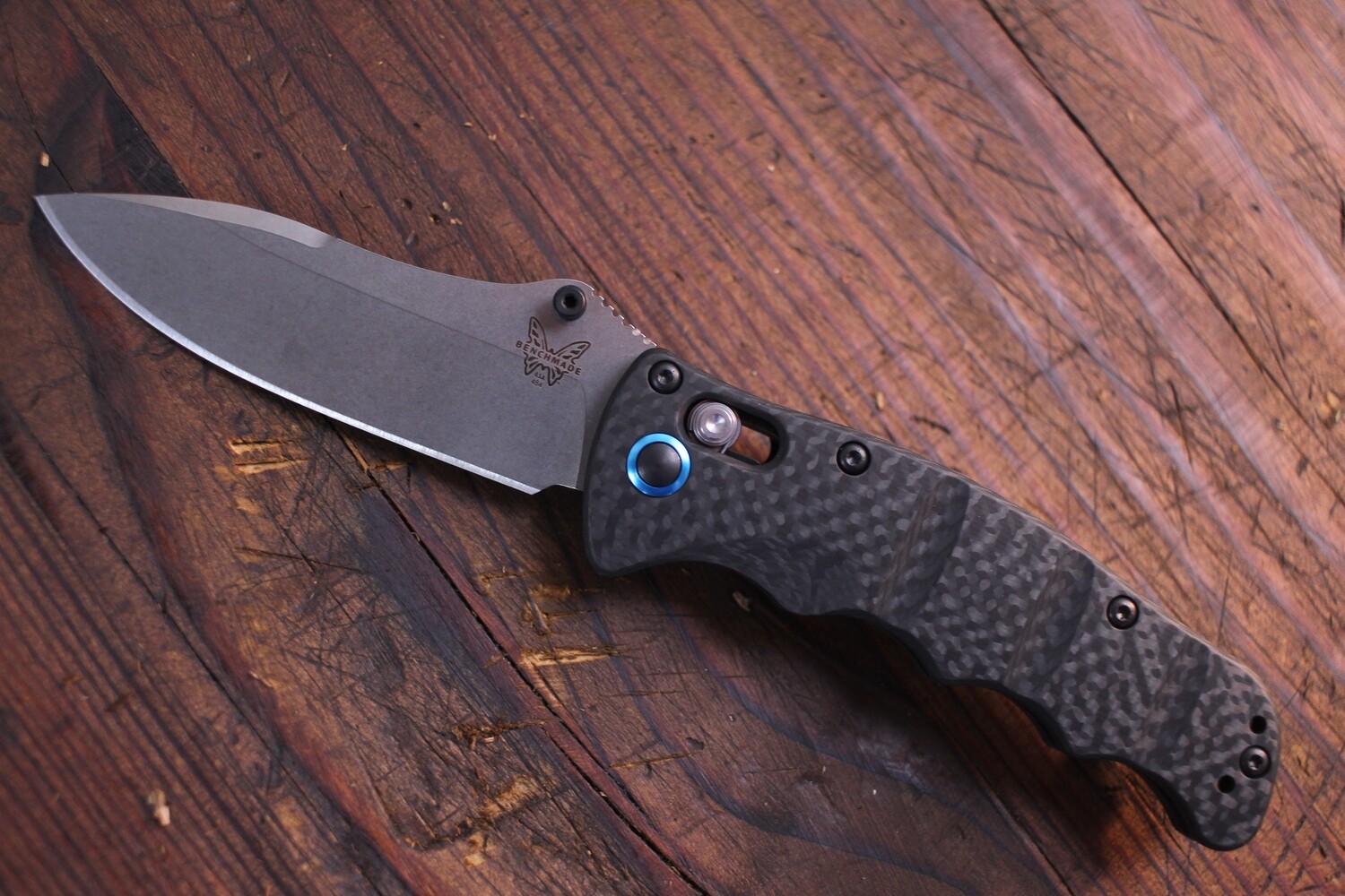 Benchmade Nakamura 3.08" AXIS Lock Knife / Carbon Fiber / Stonewash ...