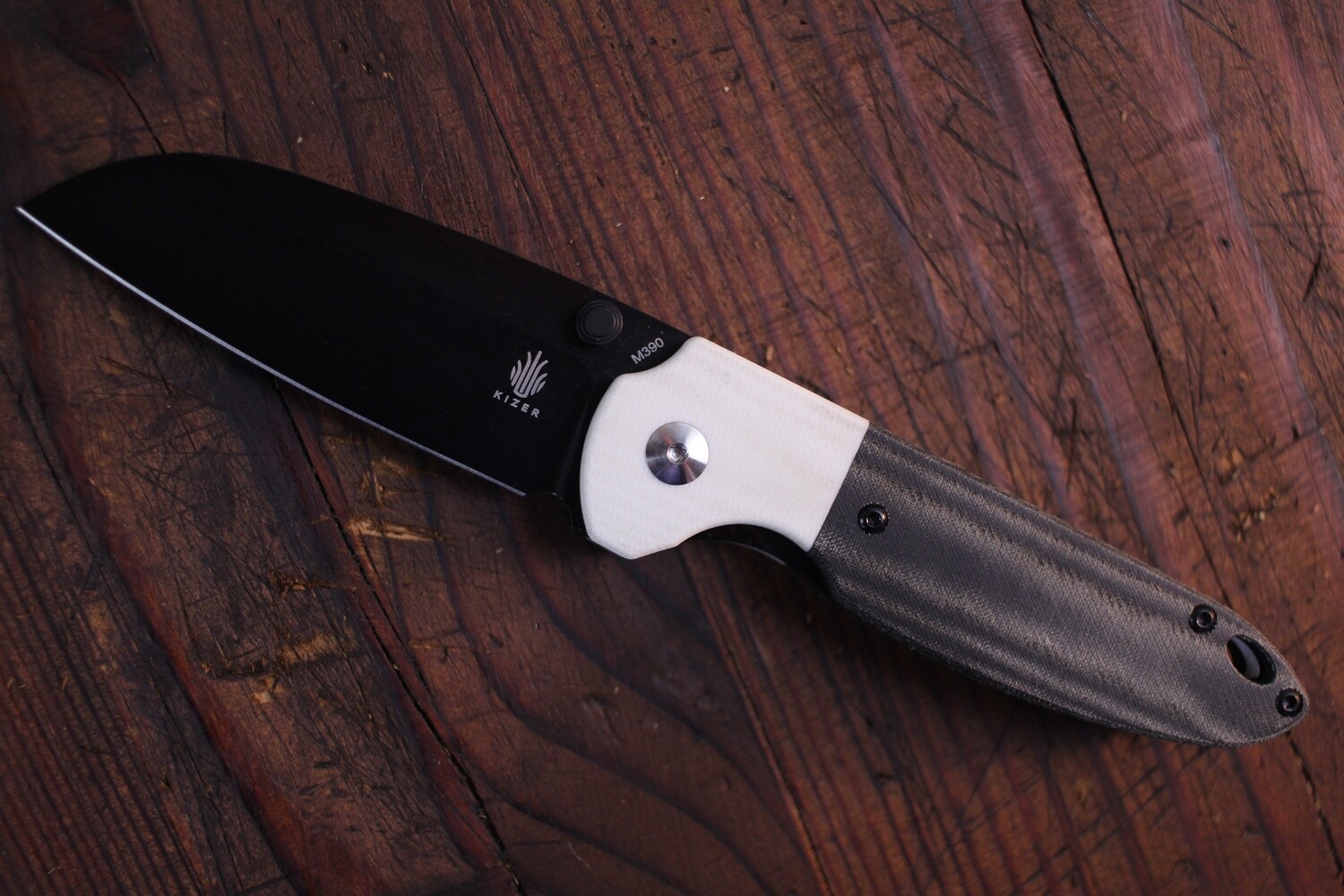 Kizer Conaway Deviant 3" Folder / White and Black G10 and Micarta ...