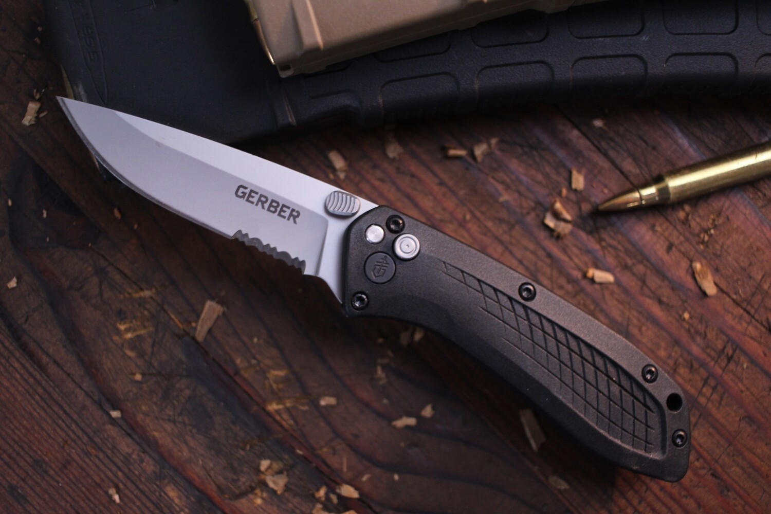 Gerber US-Assist 3" Assisted Flipper / Black GFN / Gray Partially ...