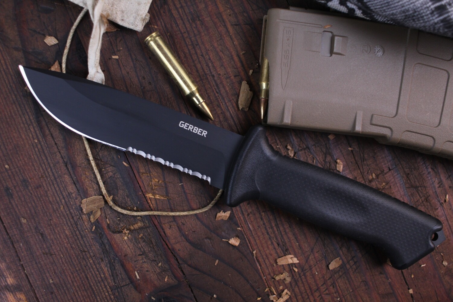 Gerber Prodigy Combat Knife 4.75" Fixed Blade / Black Rubber / Black ...