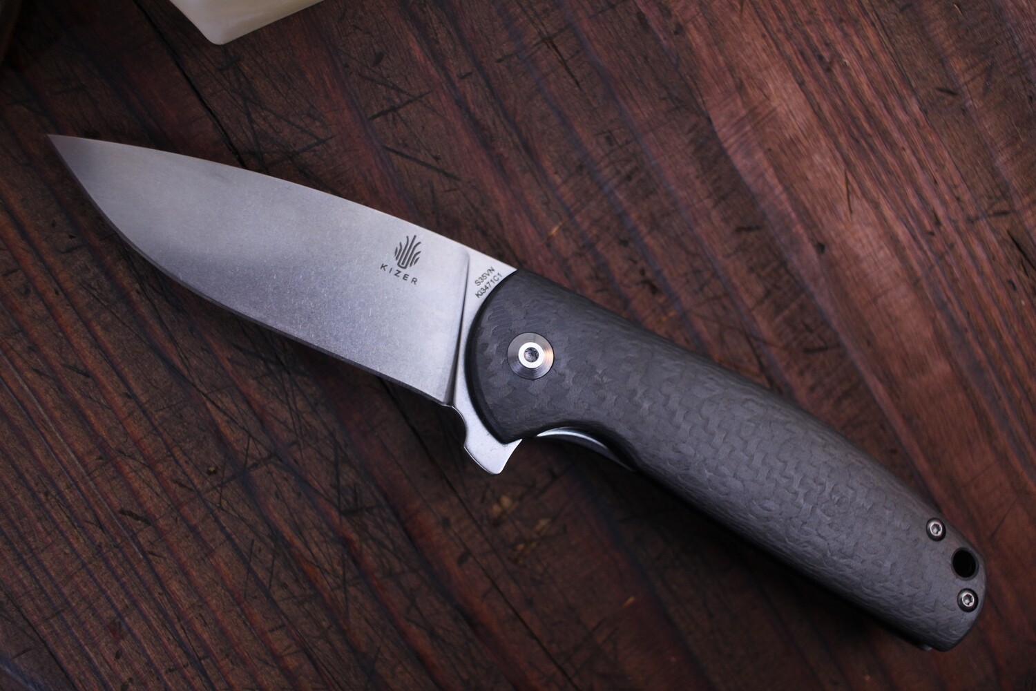 Kizer Laconico Gemini 3.125" Liner Lock Flipper / Carbon Fiber ...