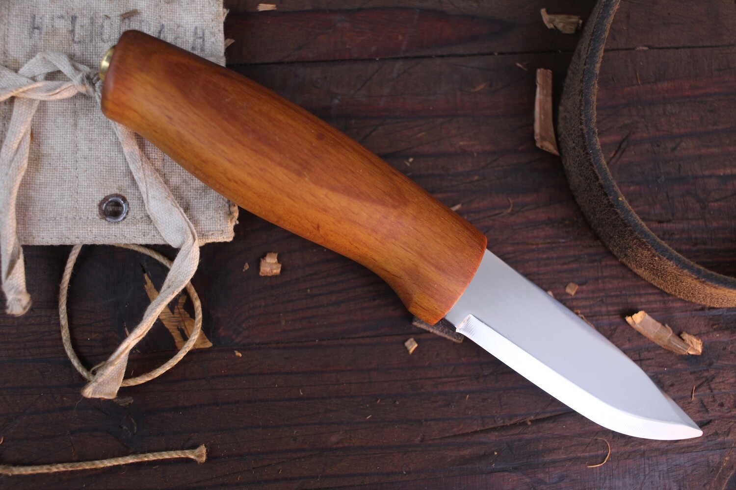 Helle Skog 3" Fixed Blade / Beechwood / Mirror Polish Triple Laminated ...