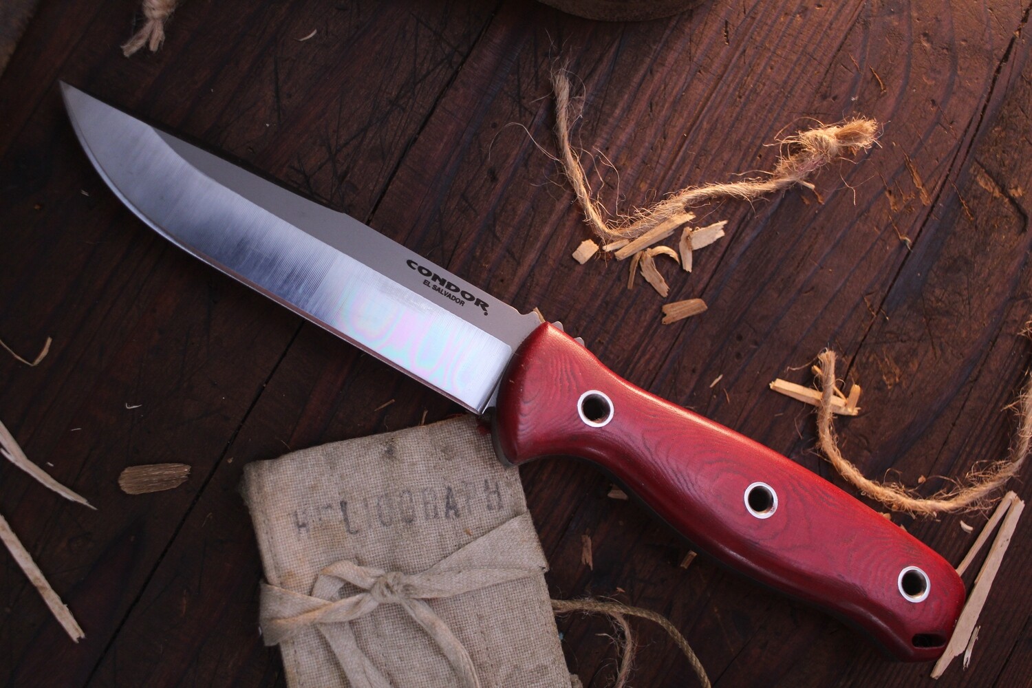 Condor Tool & Knife Bushcraft Bliss 4.88" Fixed Blade / Red Micarta ...