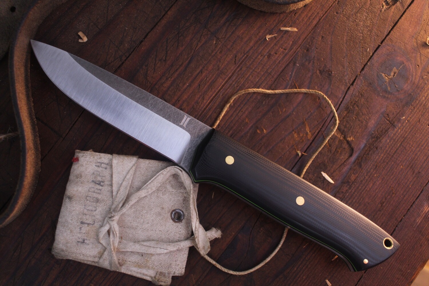 Isley Blades Custom Bush Knife 4.5" Fixed Blade / Black Micarta with ...