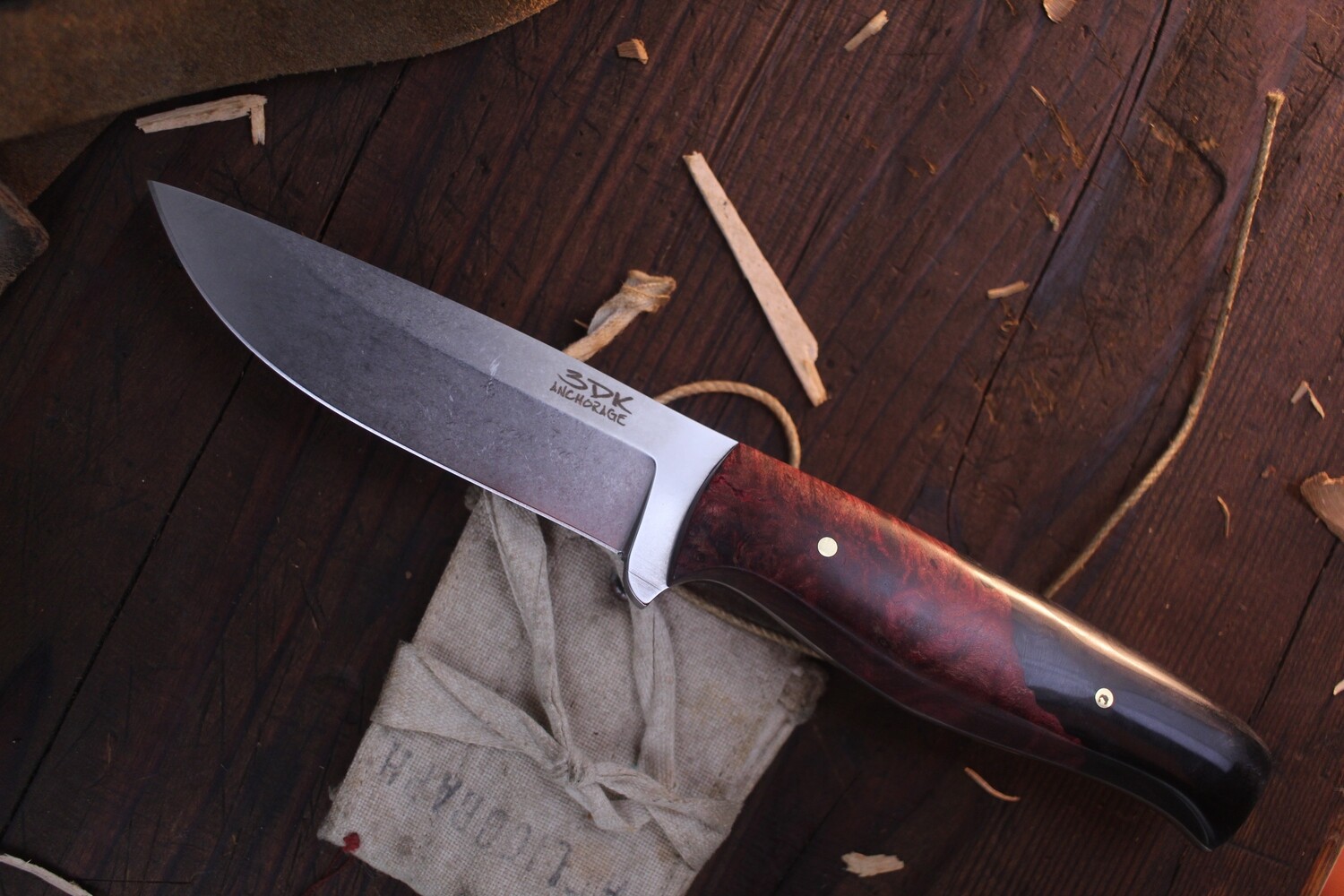 3DK GNK Exclusive MAK 4” Fixed Drop Point, Stonewashed Elmax Blade ...