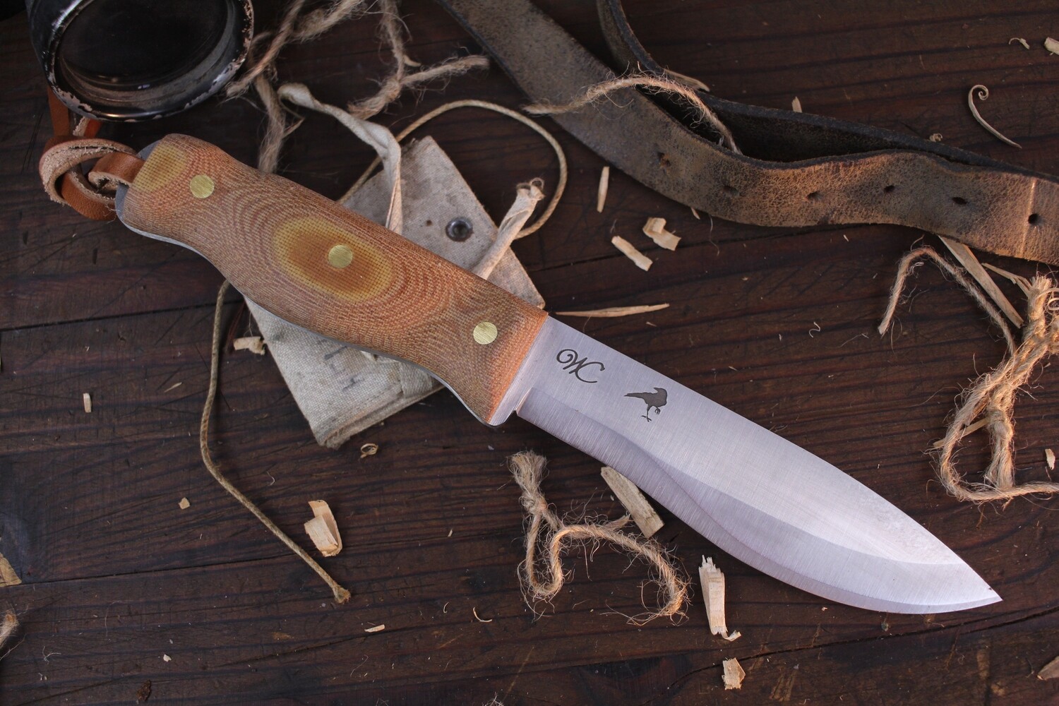 William Collins Black Bird 5.5" Bush Knife / Natural Micarta / Satin ...