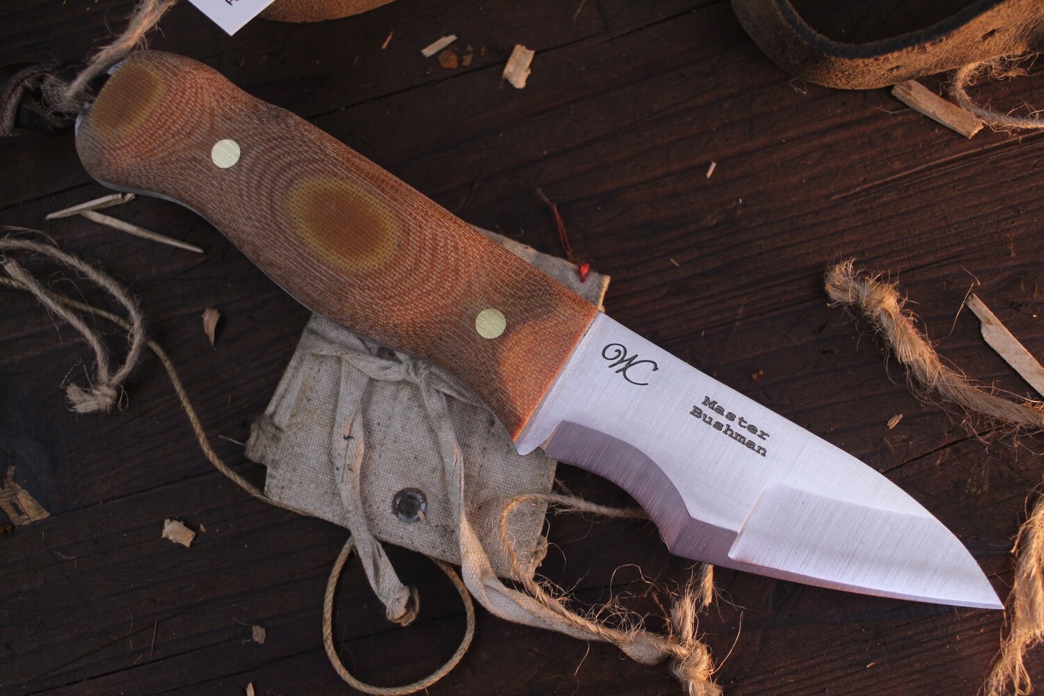 William Collins Master Bushman 4" Survival Knife / Natural Micarta ...