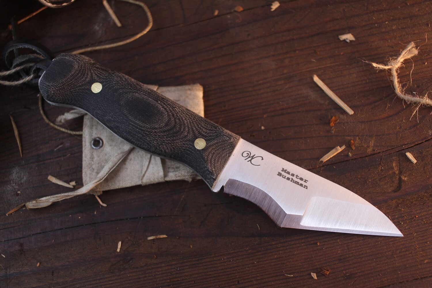 William Collins Master Bushman 4" Survival Knife / Black Micarta ...