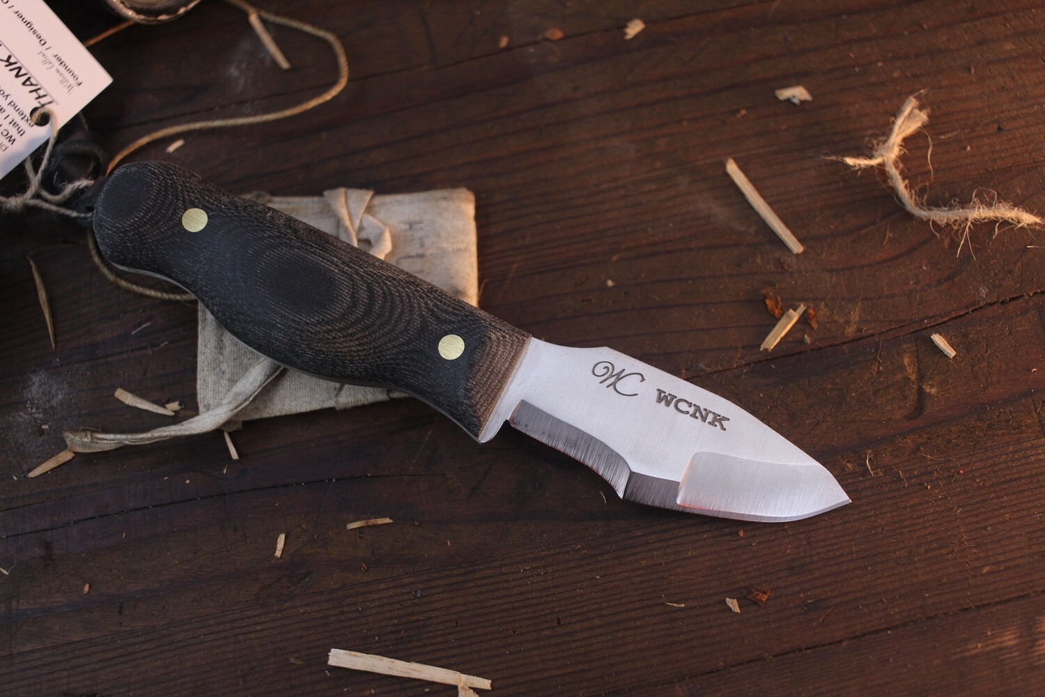 William Collins Neck Knife (WCNK) 3.25" Fixed Blade / Black Micarta ...