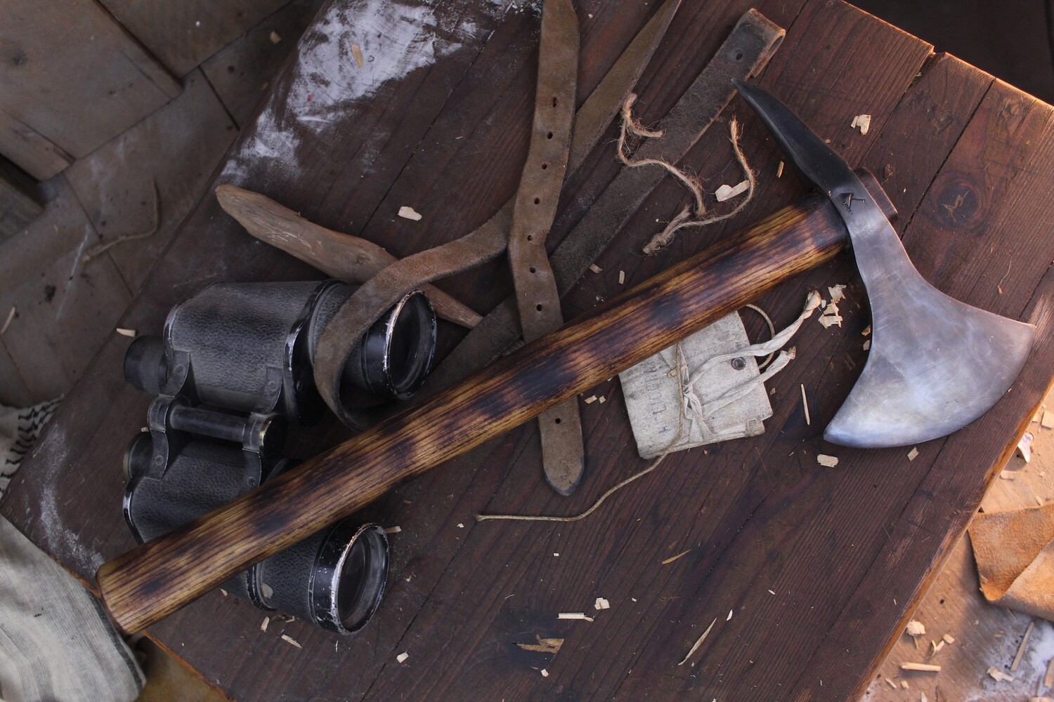 Highlands Forge French Naval Boarding Axe / 18" Charred Hickory ...