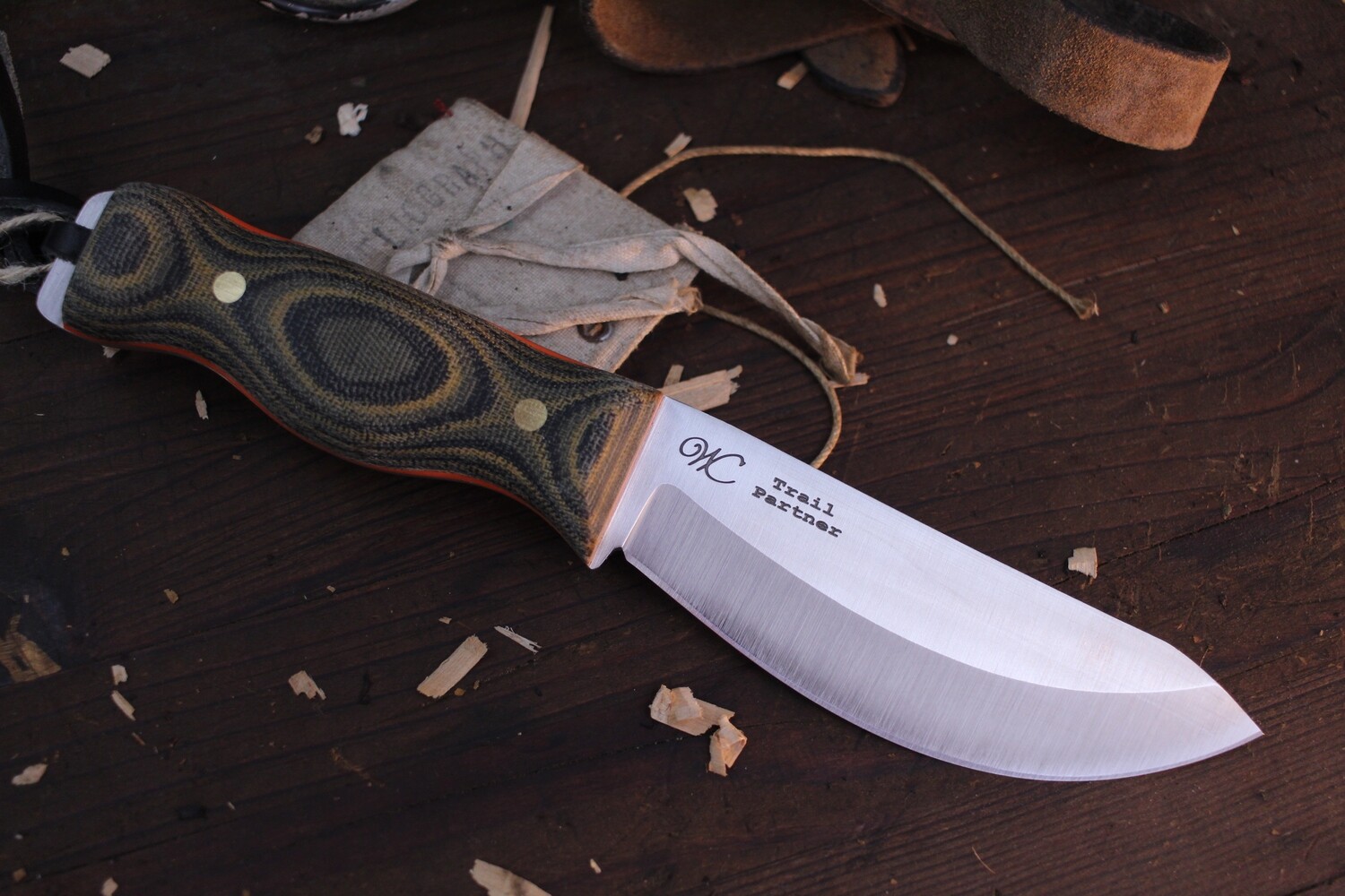 William Collins Trail Partner 5” Bush Knife / Camo Micarta & Orange ...