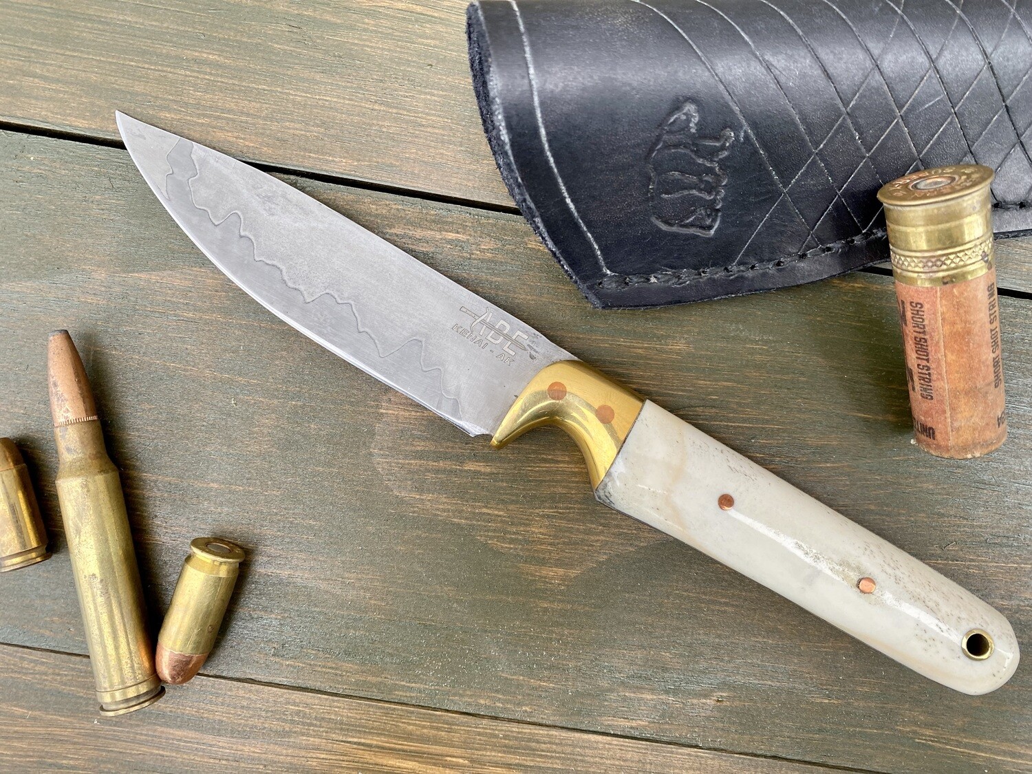 ABE Knives 3.5” Trailing Point Skinner / Maple & Walnut With Brass ...