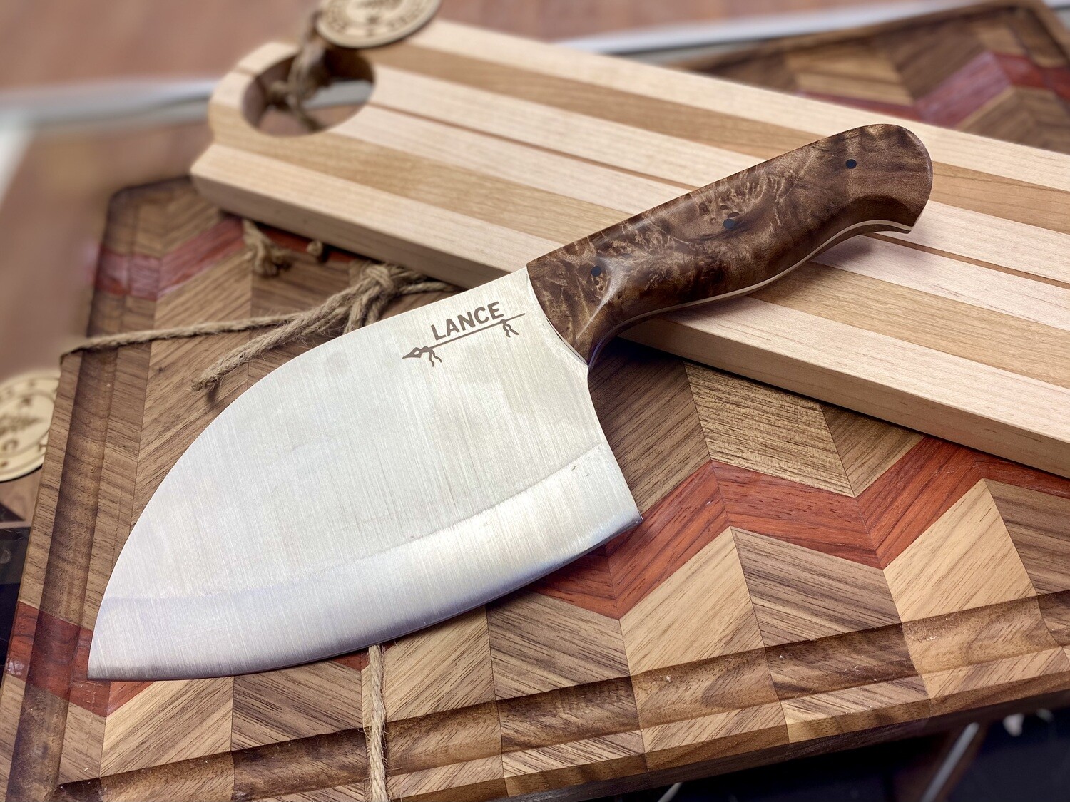 Lance Knives 7" Serbian Chef Knife / Serbian Wood / Satin Nitro-V