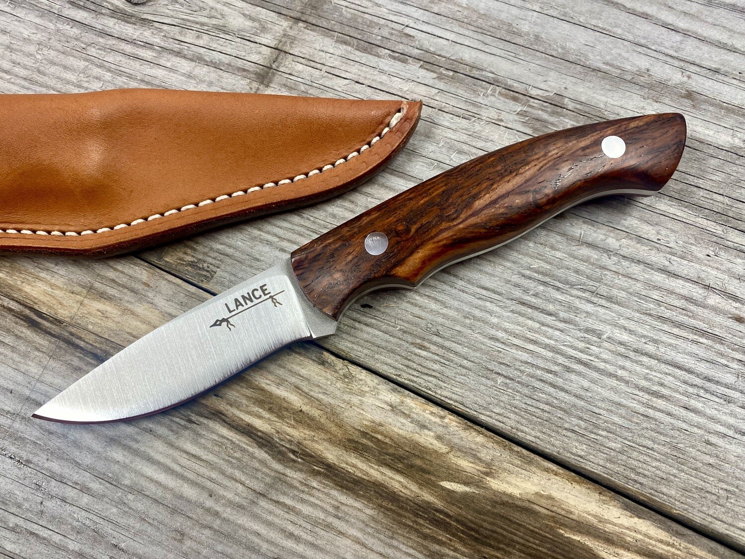 Lance Knives 3.5" Yentna Fixed Blade / cocobolo / Acid Splashed Nitro-V